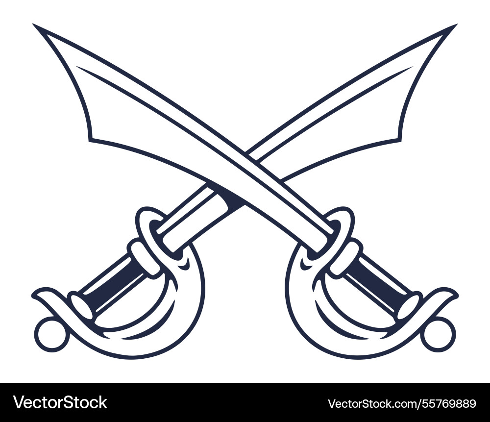 Crossed swords design with simple elegance Vector Image