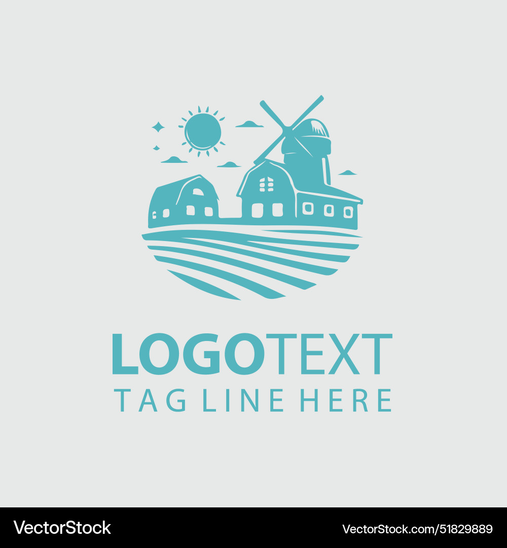 Farm view logo Royalty Free Vector Image - VectorStock