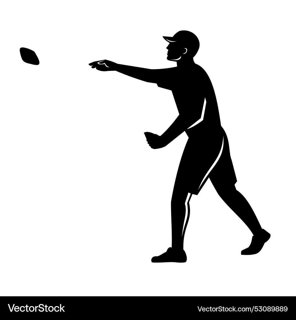 Male cornhole player throwing bag side view Vector Image