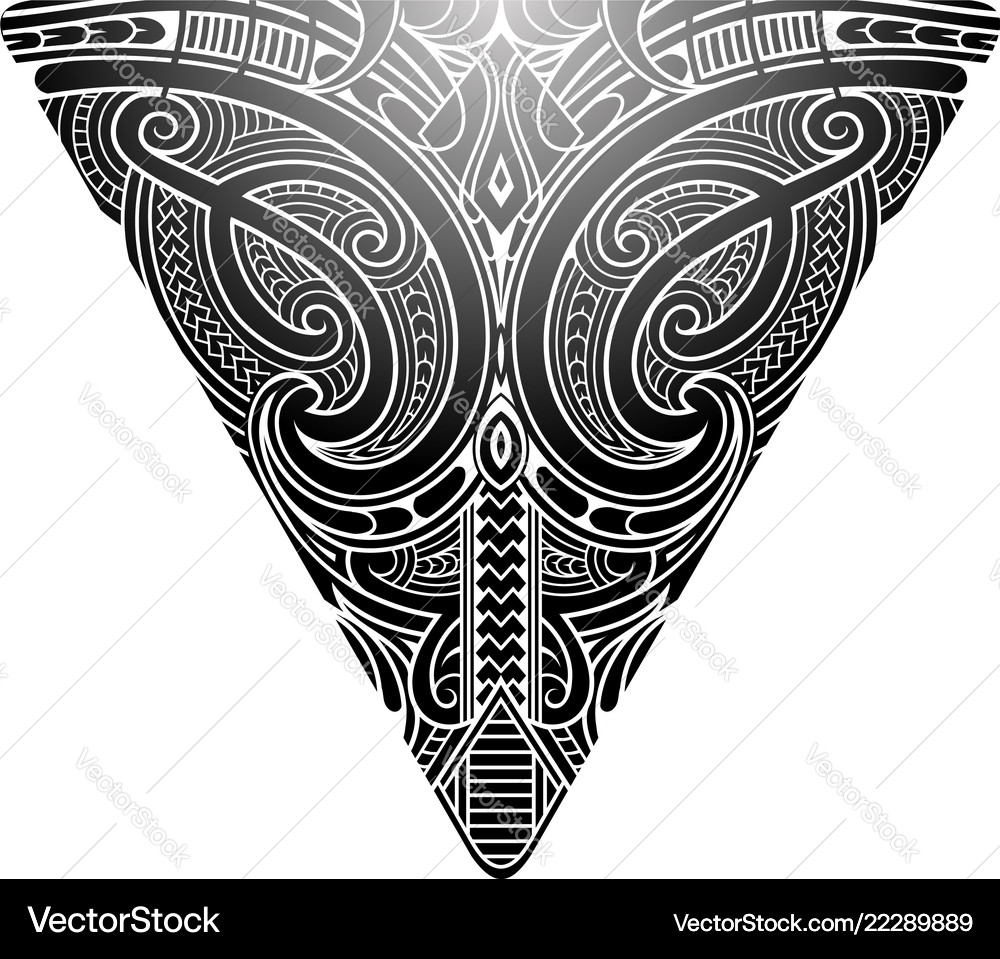 Maori style koru tattoo Royalty Free Vector Image