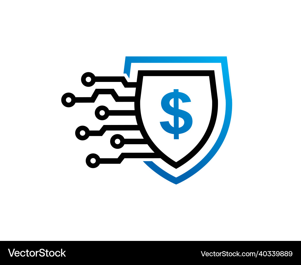 Money protect logo template design emblem Vector Image
