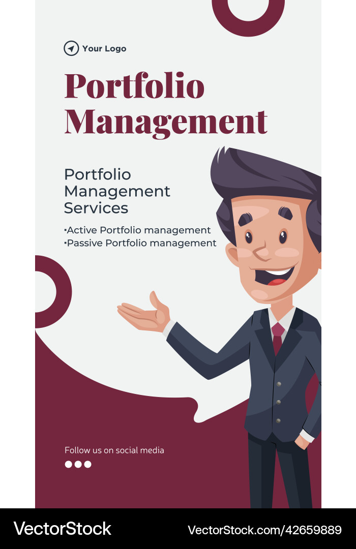 Portfolio management services portrait template Vector Image