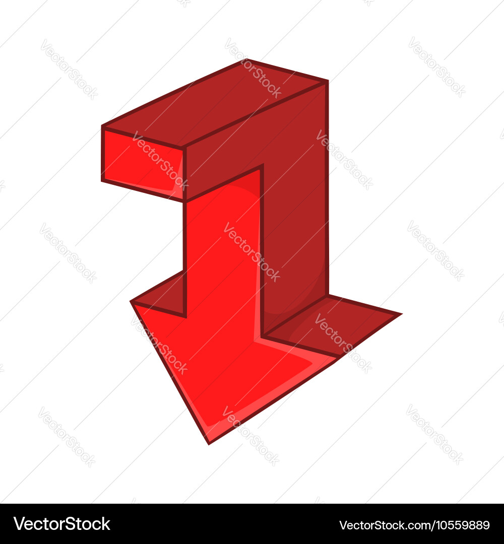 Red arrow icon in cartoon style Royalty Free Vector Image