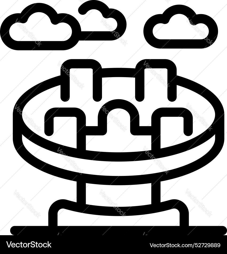 Roundabout carousel spinning under the clouds Vector Image