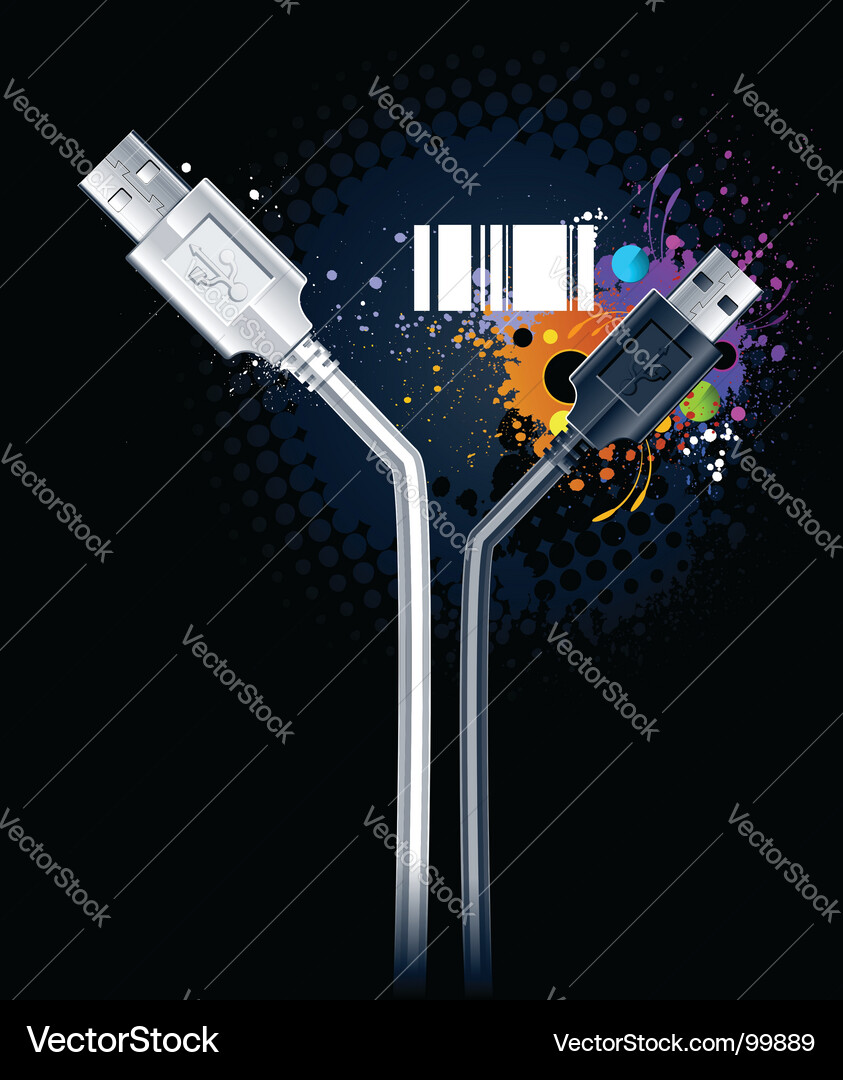 Usb wire Royalty Free Vector Image - VectorStock