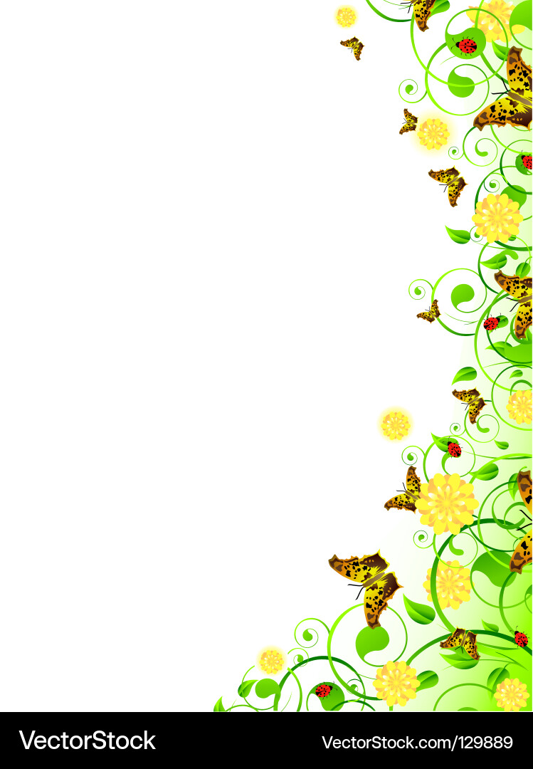 Vertical floral frame Royalty Free Vector Image