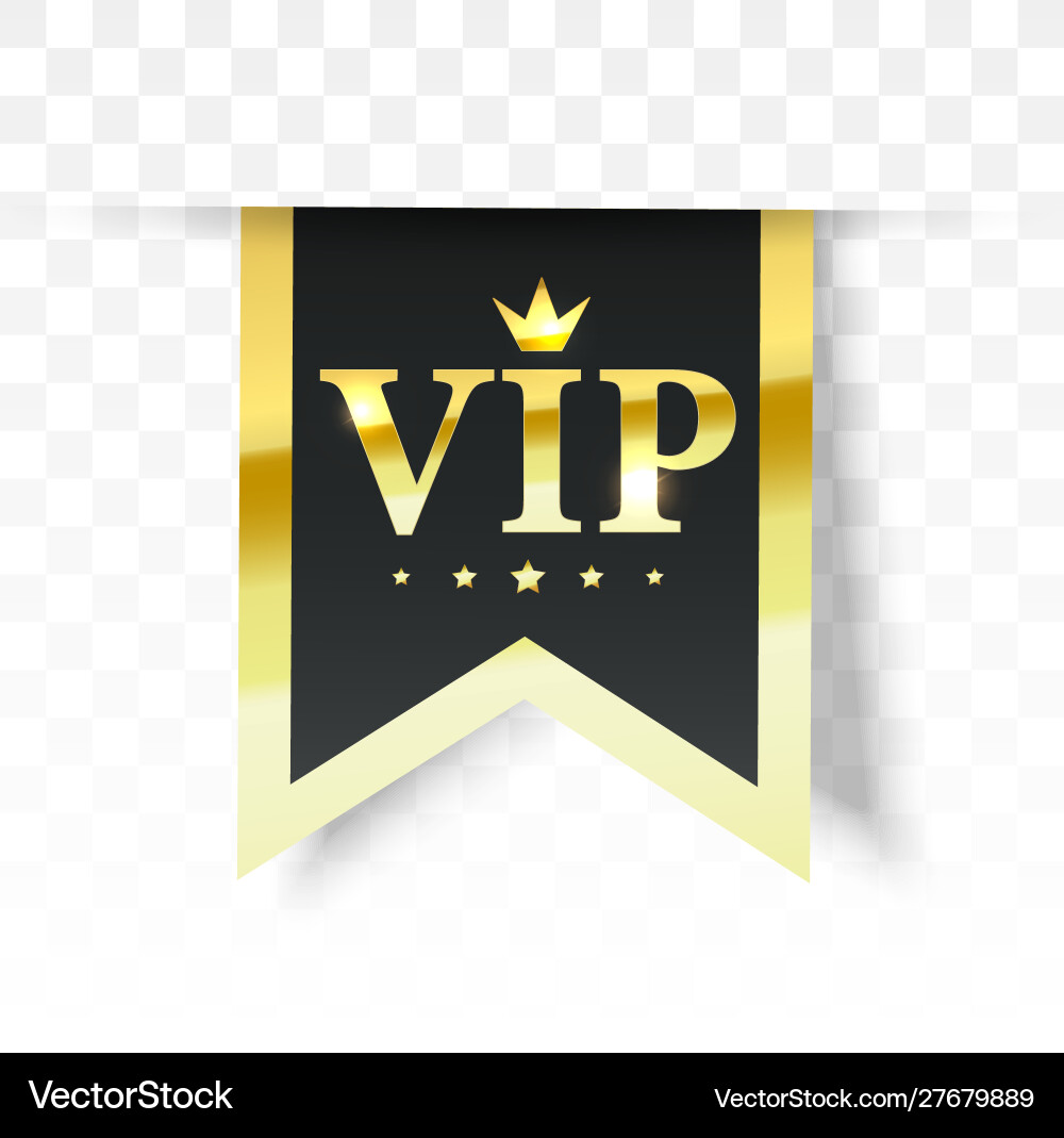 Vip label black banner Royalty Free Vector Image