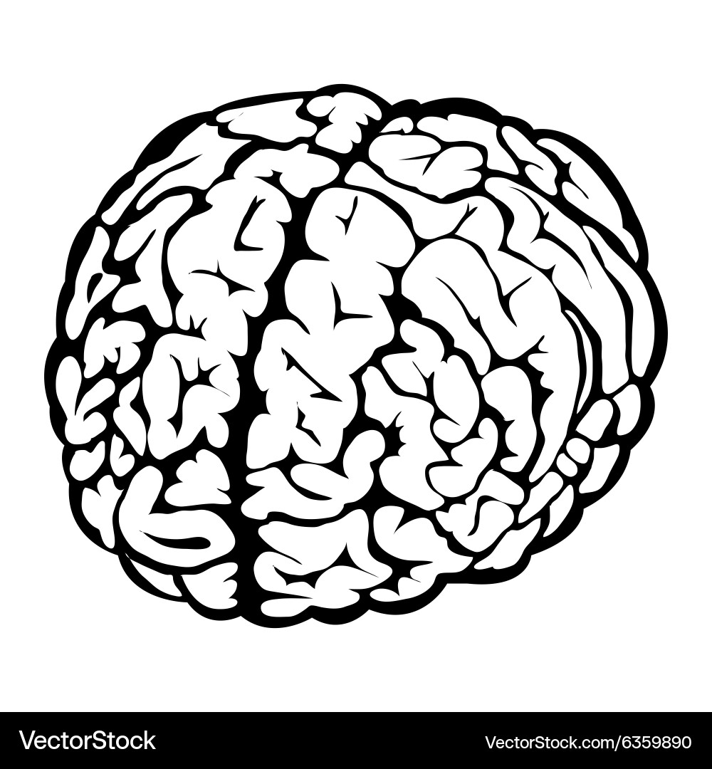 Black human brain sign Royalty Free Vector Image