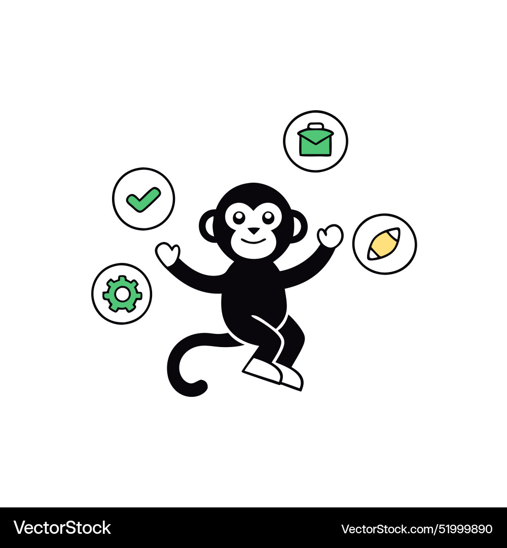 Capuchin monkey play icon Royalty Free Vector Image
