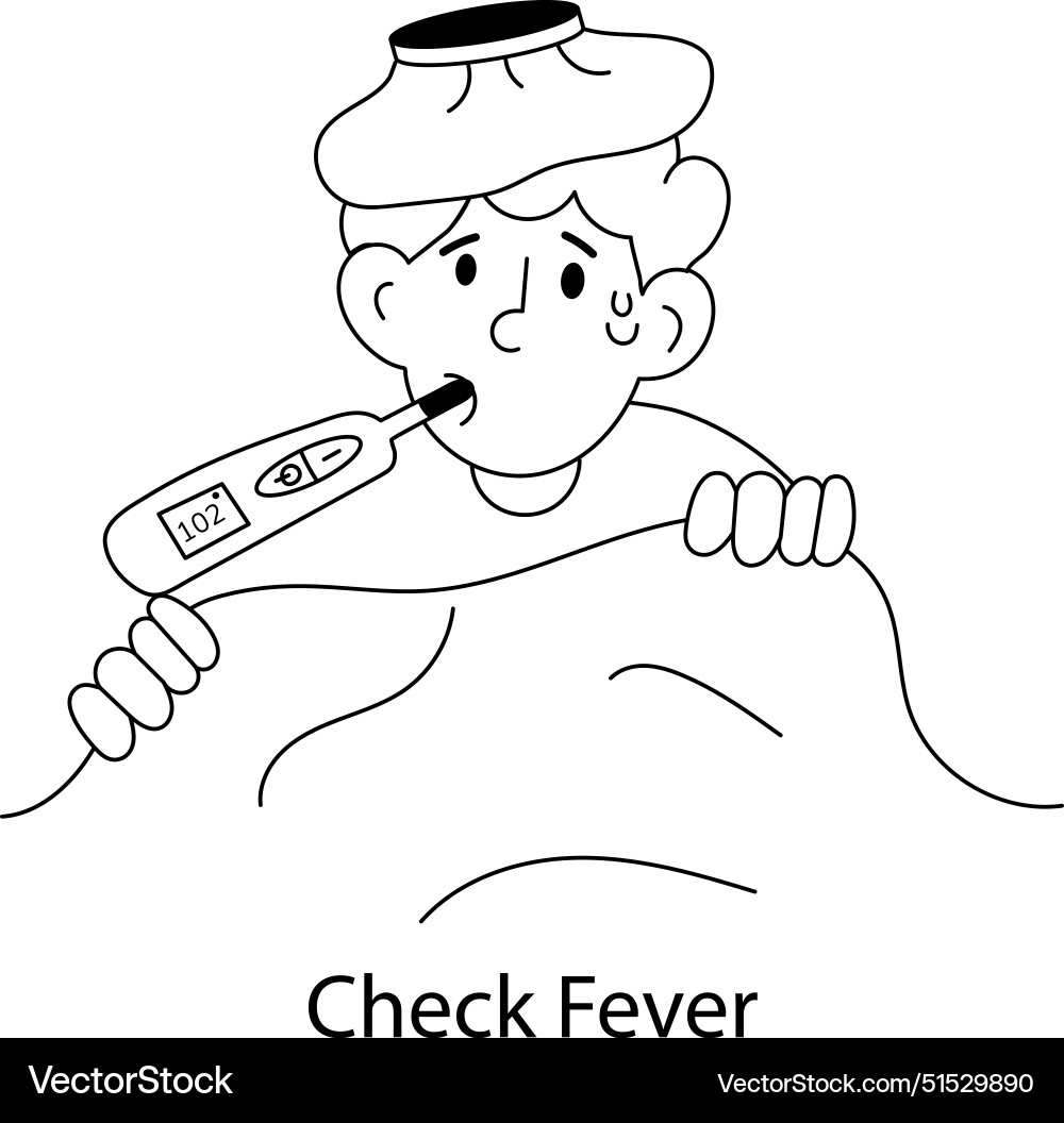 Check fever Royalty Free Vector Image - VectorStock