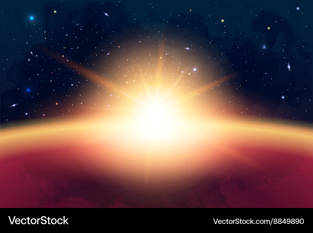 Cosmology with universe galaxy sun planets Vector Image