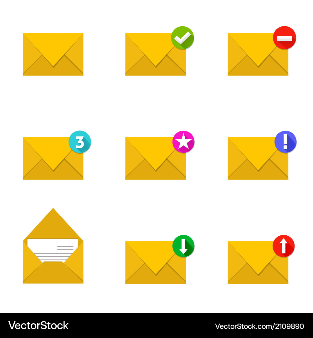 Flat mail icon Royalty Free Vector Image - VectorStock