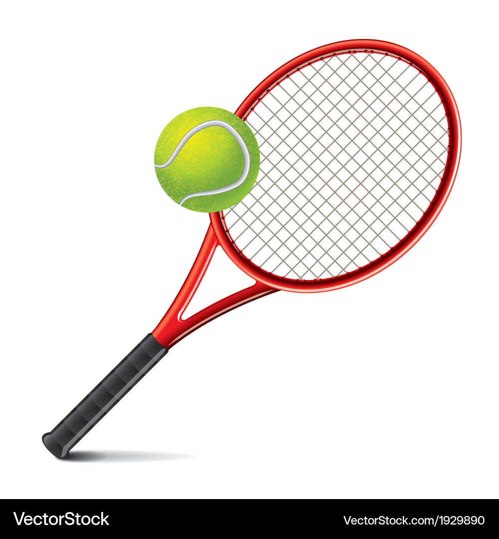 Object tennis racket and ball Royalty Free Vector Image
