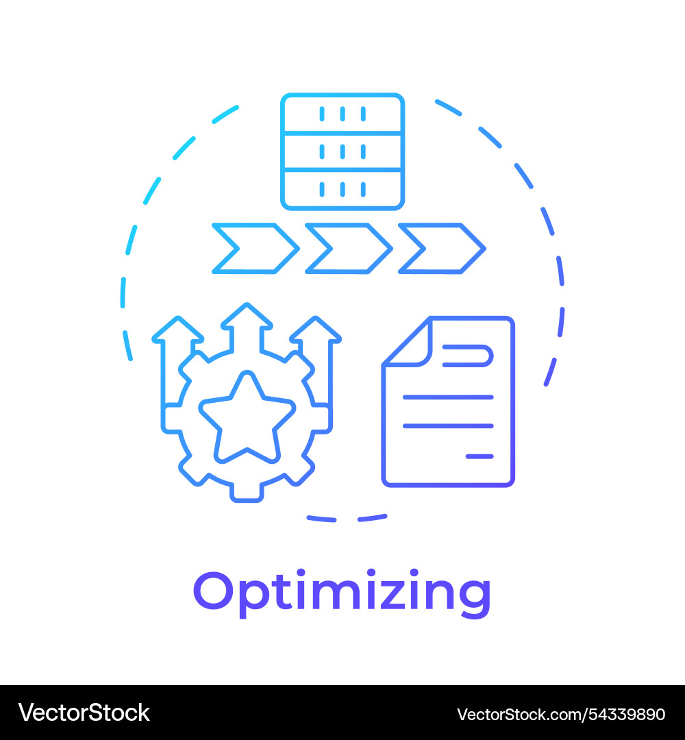 Optimizing stage blue gradient concept icon Vector Image