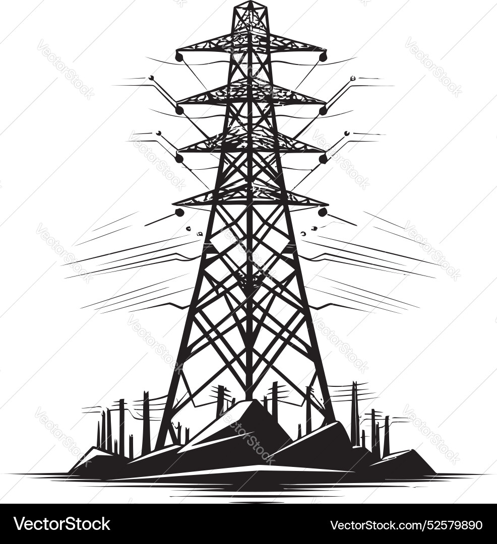 Surgesentinel hand drawn symbol for high voltage Vector Image