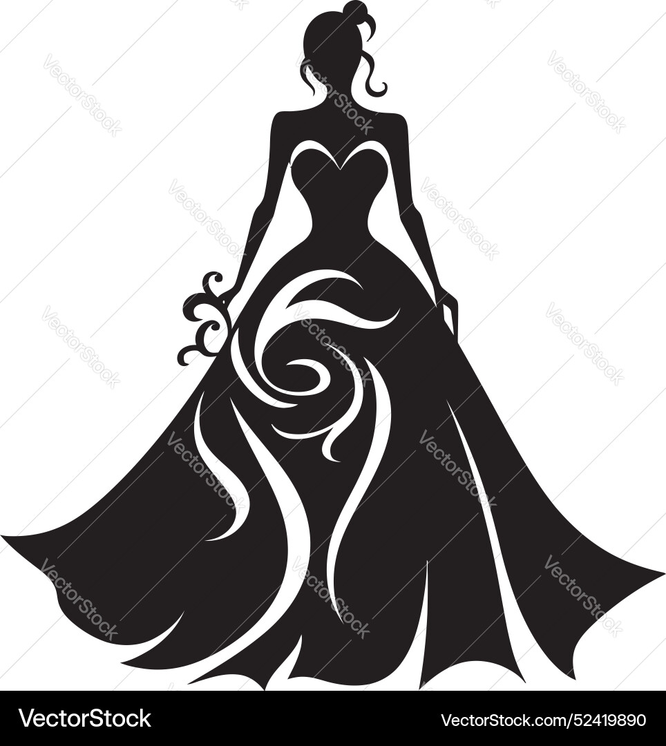 Tailored sophistication black dress design Vector Image