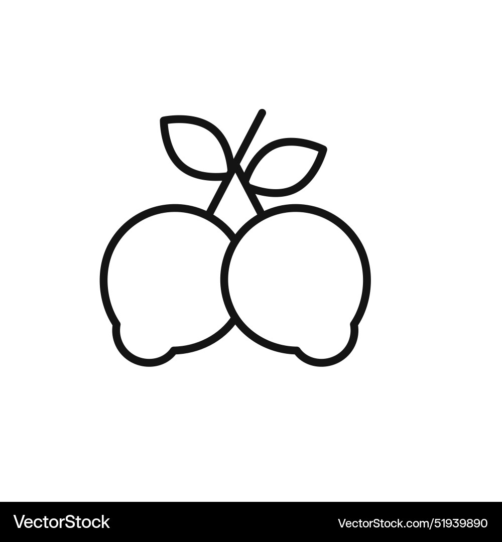 Yuzu icon logo sign outline Royalty Free Vector Image