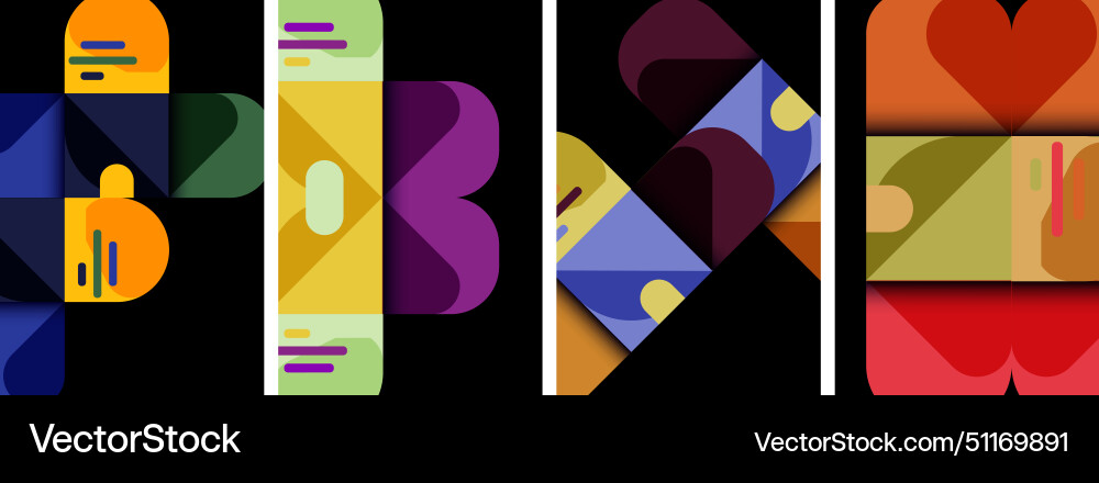 A vibrant collage of shapes and colors Royalty Free Vector