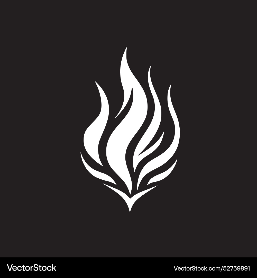 Fire - minimalist and flat logo Royalty Free Vector Image