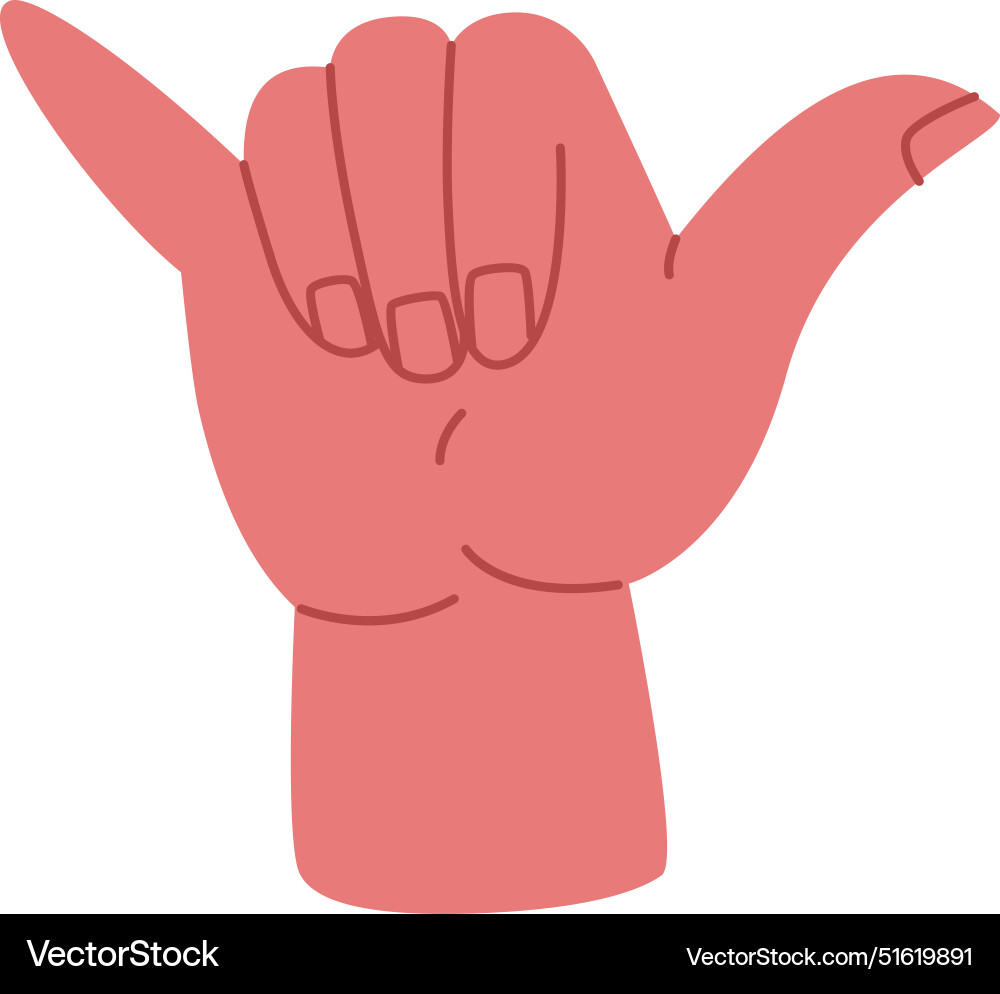 Hand sign alphabet y letter Royalty Free Vector Image
