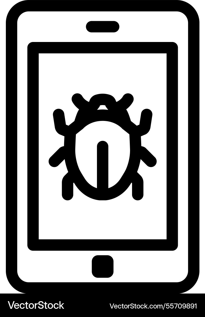 Mobile bug icon Royalty Free Vector Image - VectorStock