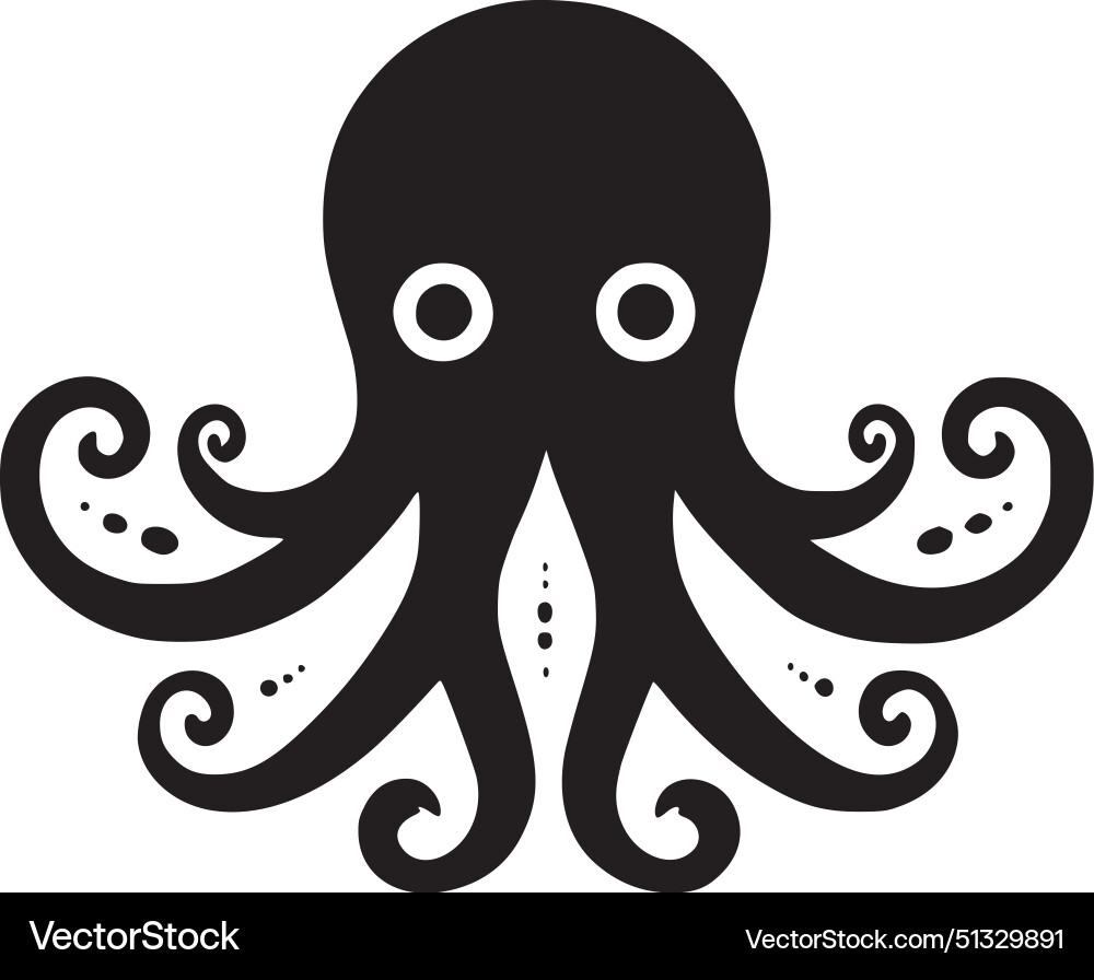 Octopus - black and white isolated icon Royalty Free Vector