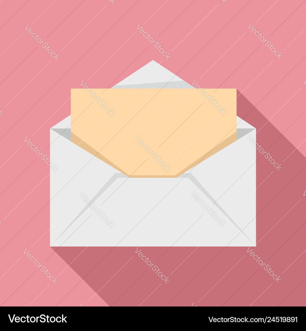 Open envelope icon flat style Royalty Free Vector Image