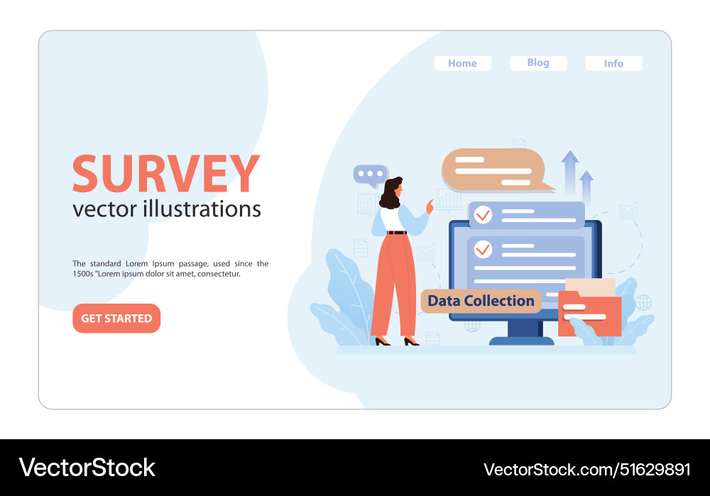 Public opinion poll data web banner or landing Vector Image
