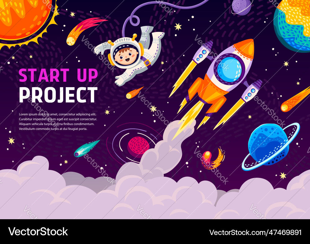 Rocket Launch Startup Royalty Free Vector Image