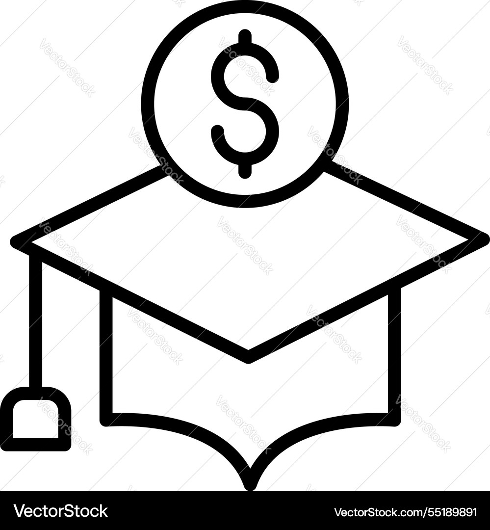 Scholarship line icon design Royalty Free Vector Image