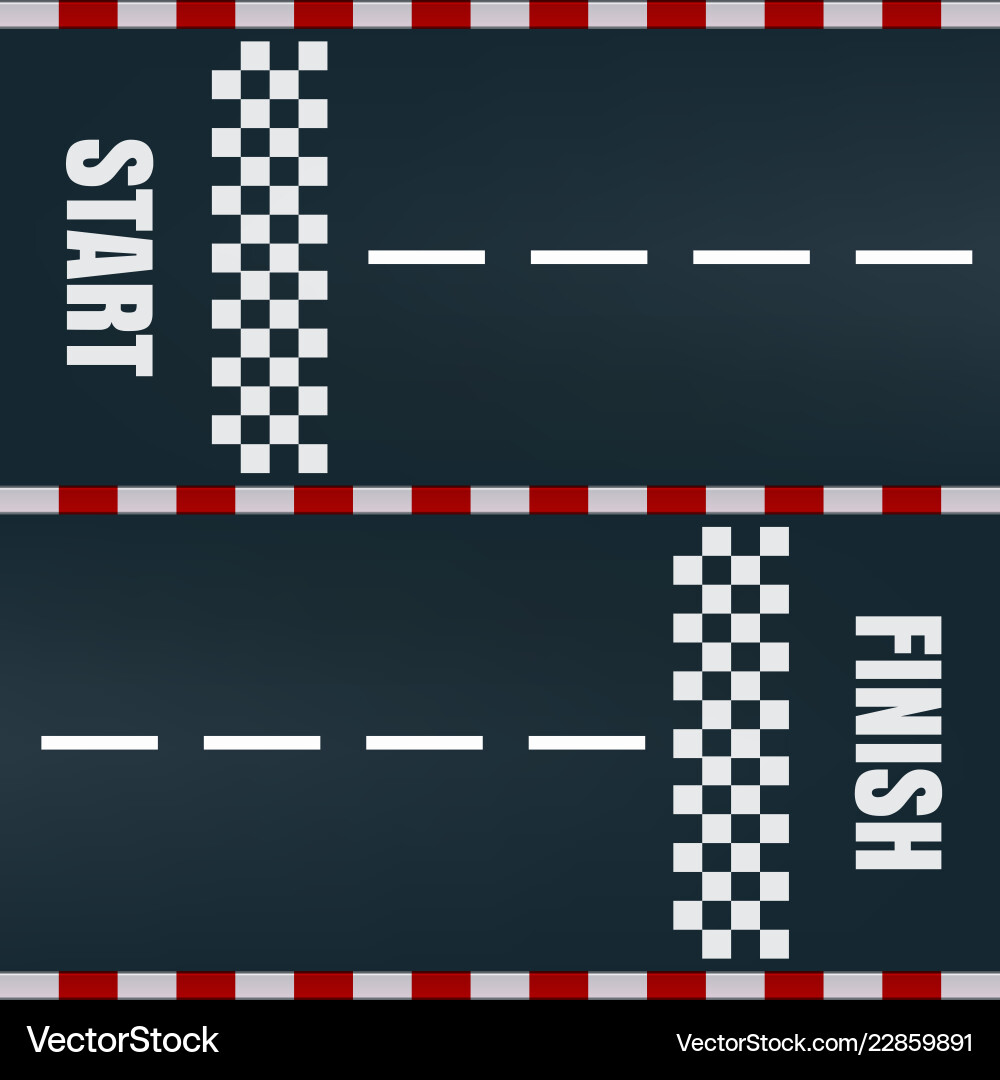 Start finish racing track marking Royalty Free Vector Image