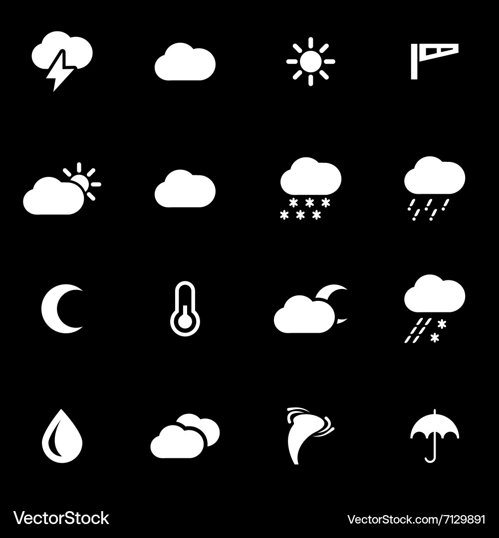 White weather icon set Royalty Free Vector Image