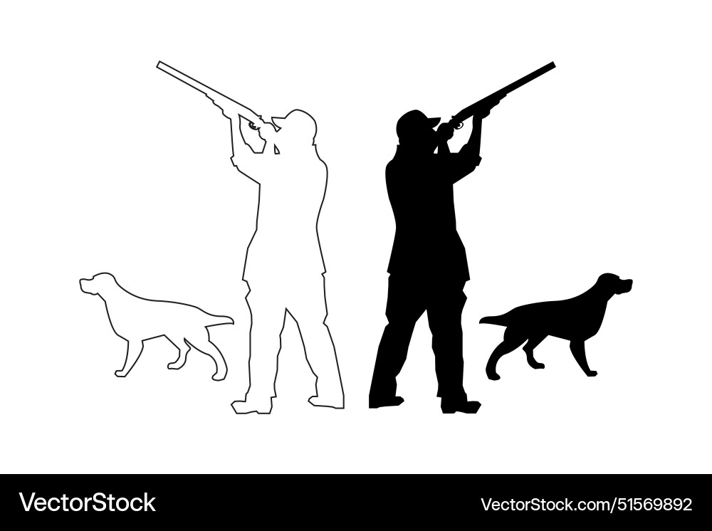 A hunter with dog Royalty Free Vector Image - VectorStock