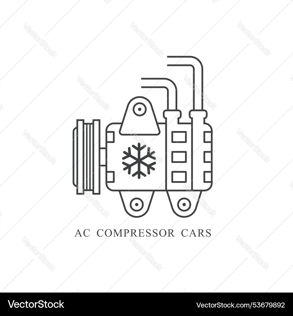 Ac compressor car symbol Royalty Free Vector Image