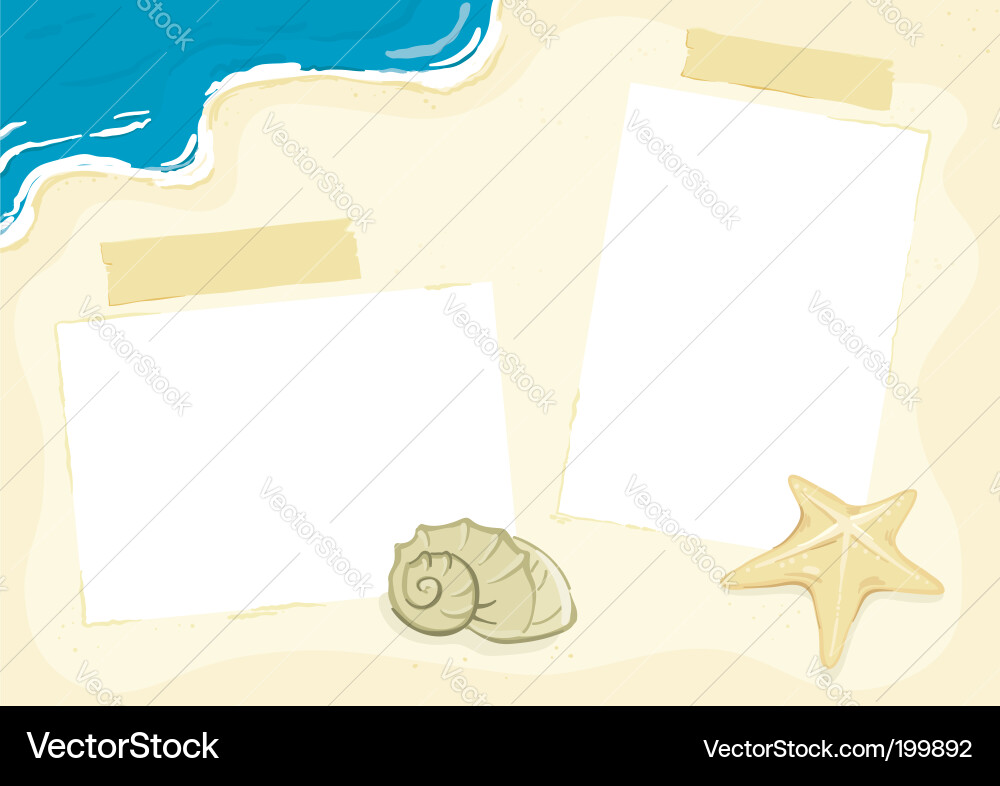 Beach photo frame Royalty Free Vector Image - VectorStock