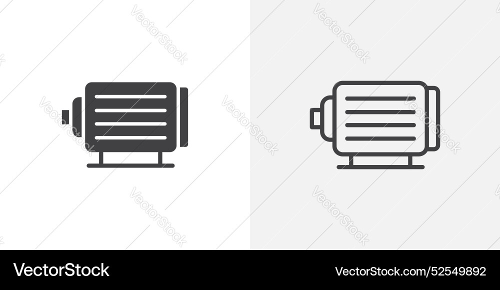 Electric motor thin line icon set Royalty Free Vector Image