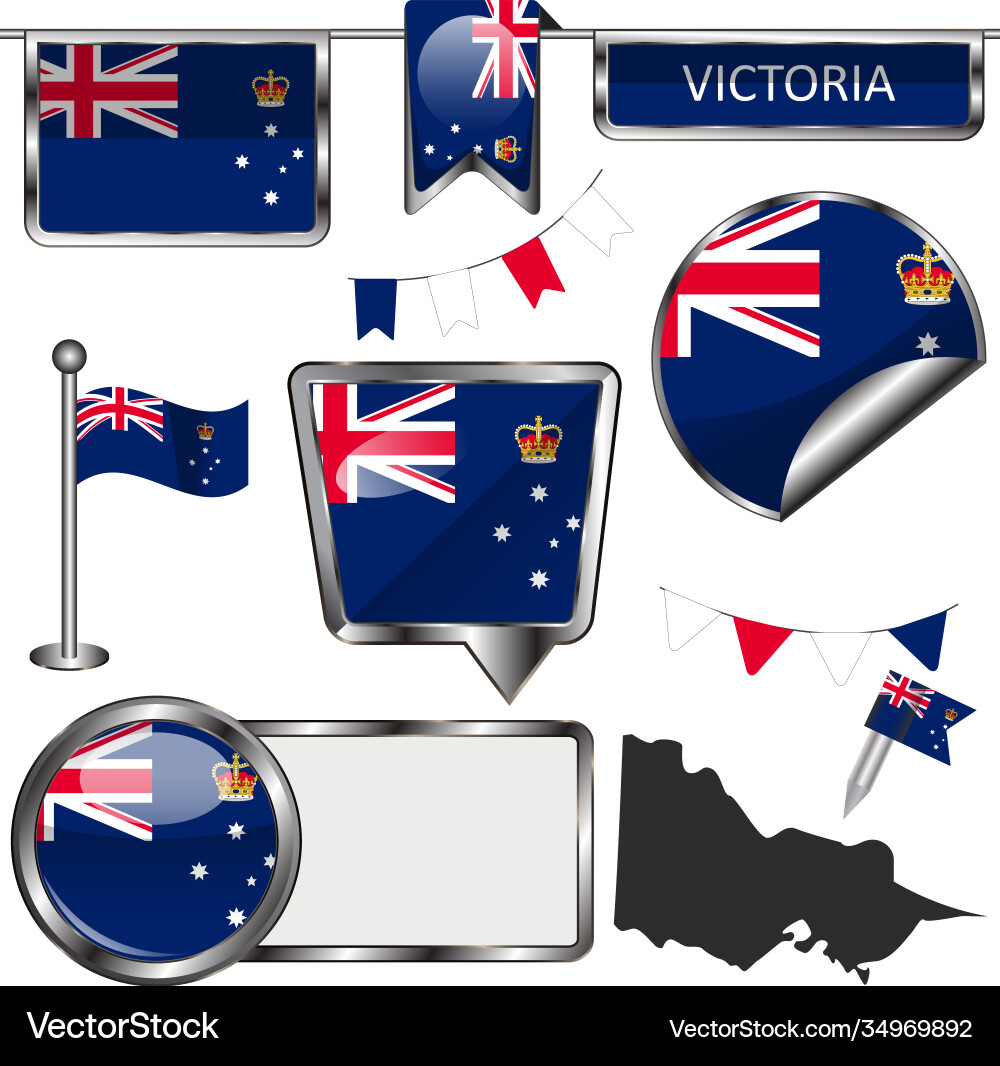Flags victoria australia Royalty Free Vector Image