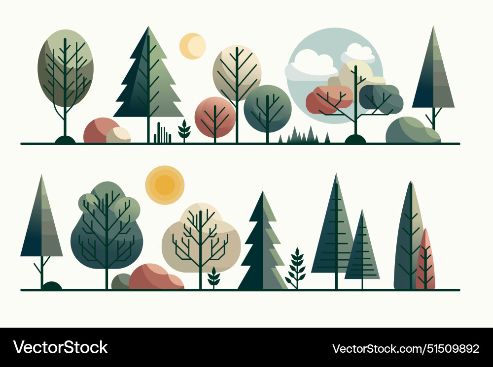 Forest spring landscape abstract Royalty Free Vector Image
