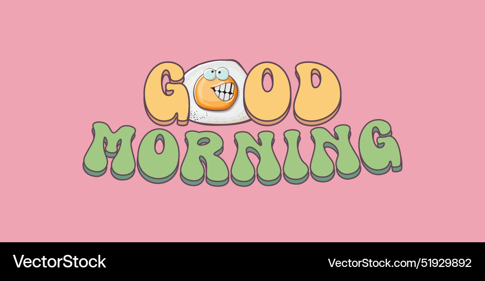 Good morning quote with cute egg character and Vector Image