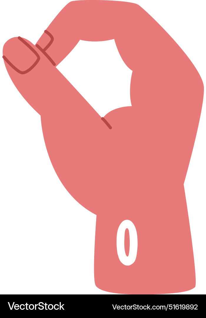 Hand sign alphabet o letter Royalty Free Vector Image