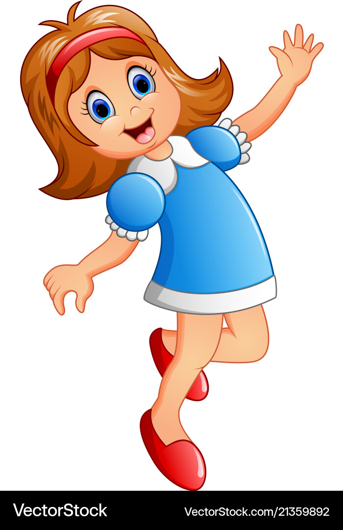 Happy Little Girl Cartoon