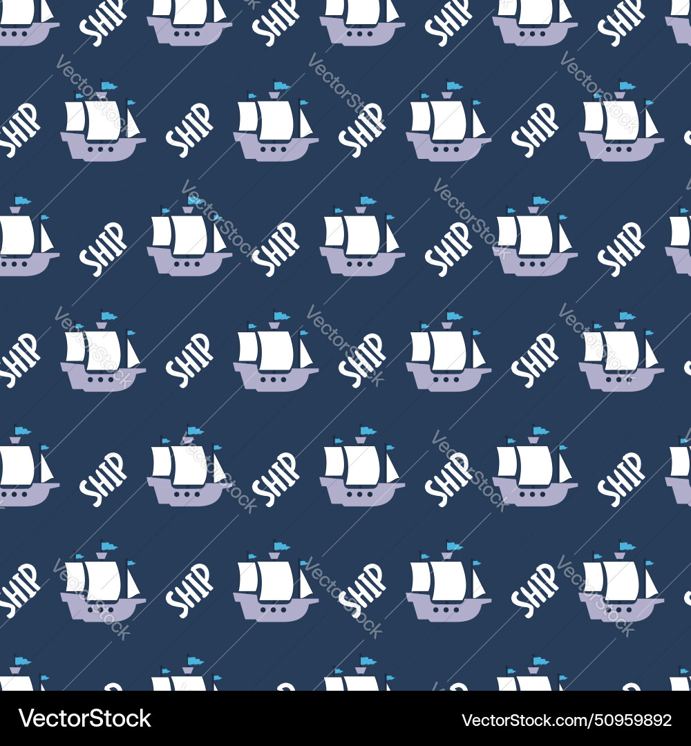 High seas adventure sailing ship montage pattern Vector Image