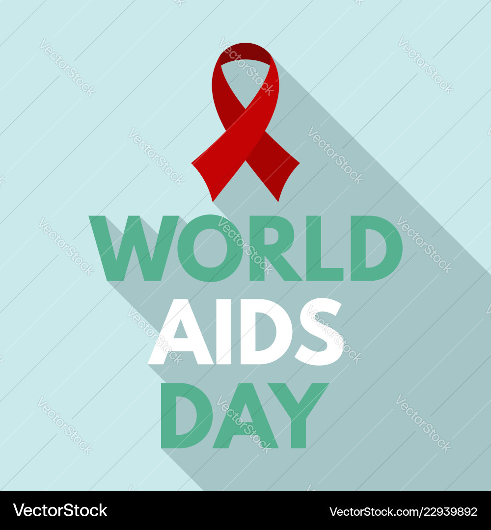 Medical aids day logo set flat style Royalty Free Vector