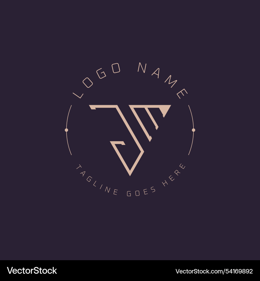 Professional jm logo modern minimal letter Vector Image
