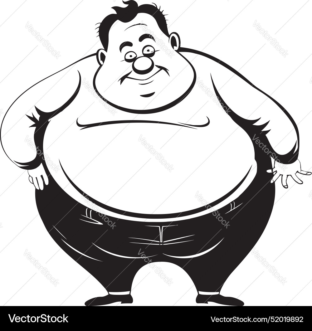 Rotund representation logo icon chubby character Vector Image