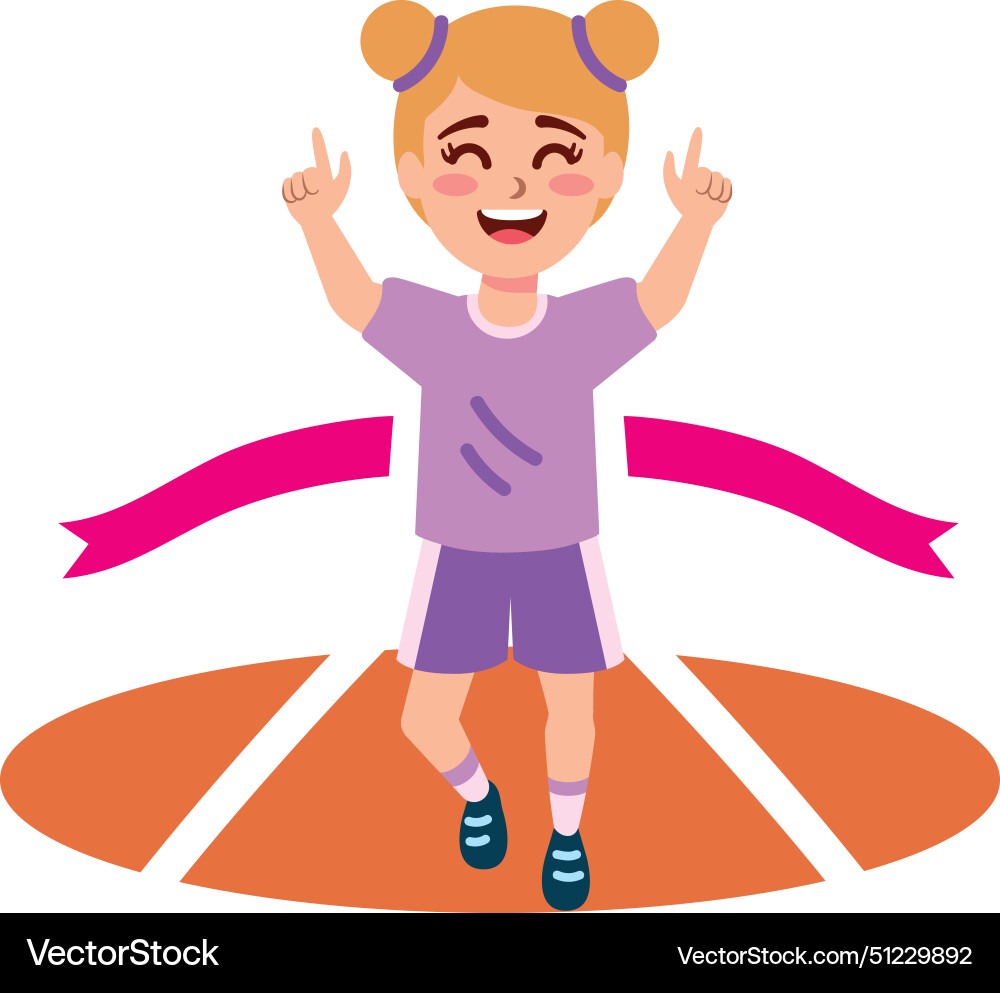 Runner girl celebrating Royalty Free Vector Image