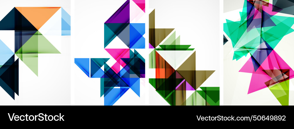 Set of abstract random triangle composition Vector Image