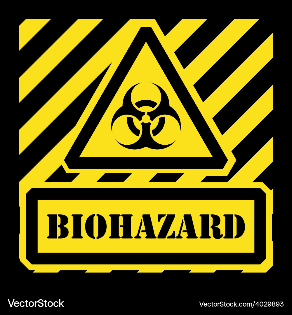 Biohazard sign yellow and black Royalty Free Vector Image