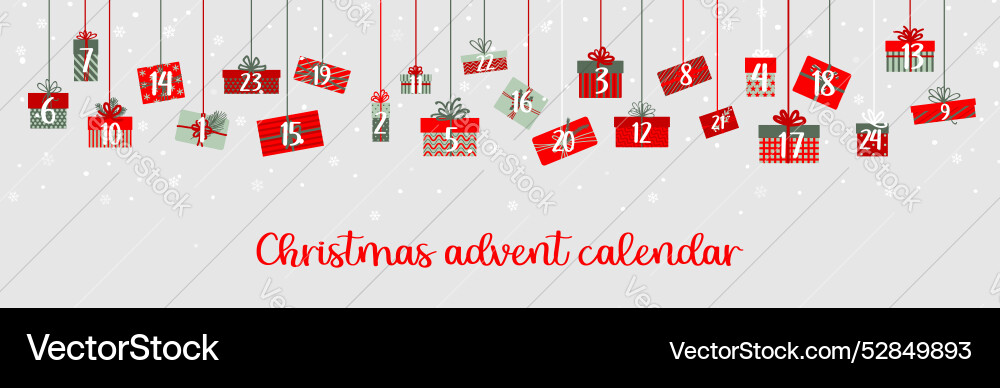 Christmas Advent Calendar Garland Royalty Free Vector Image