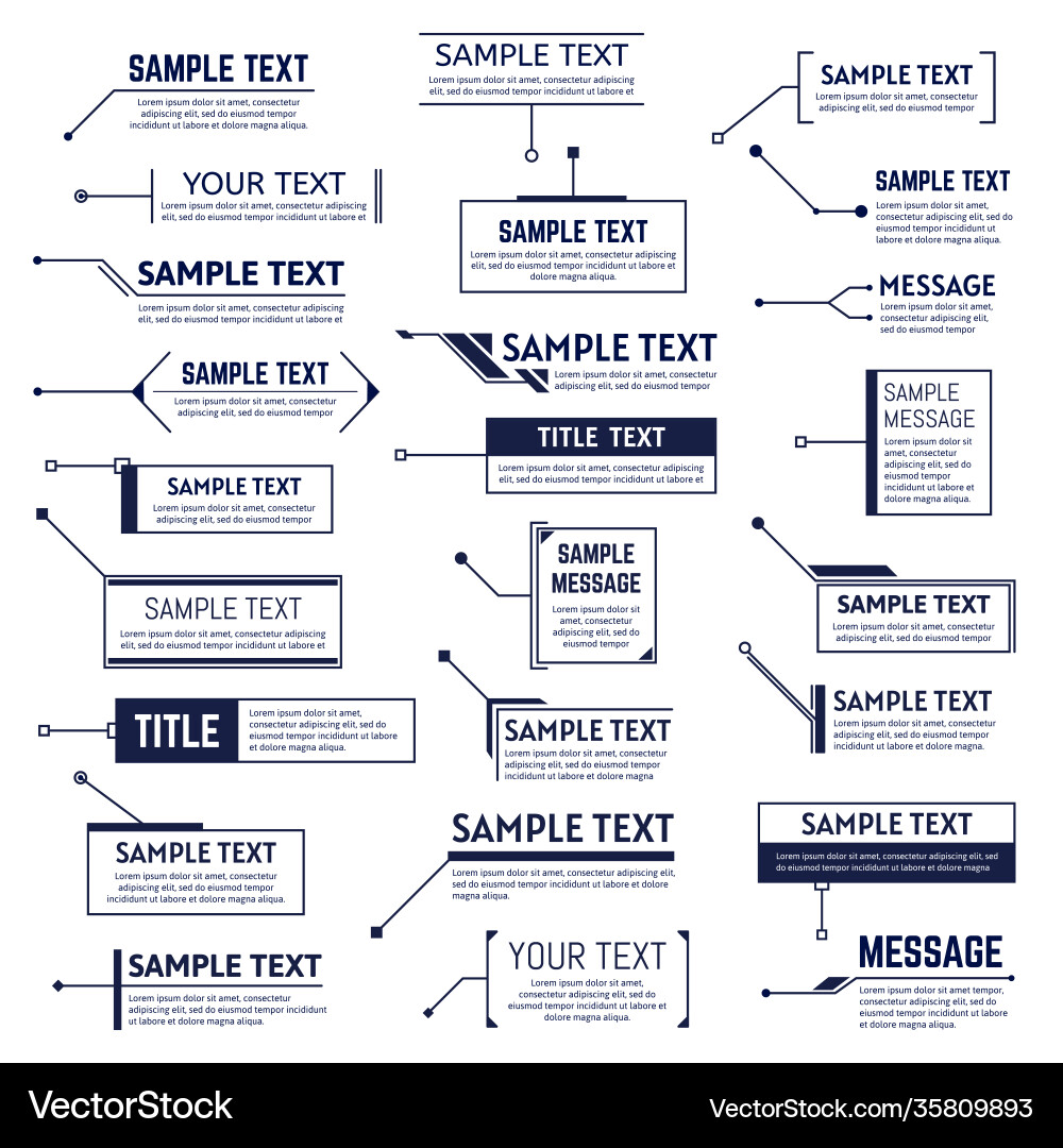 Digital Callout Labels & Boxes Royalty Free Vector Image